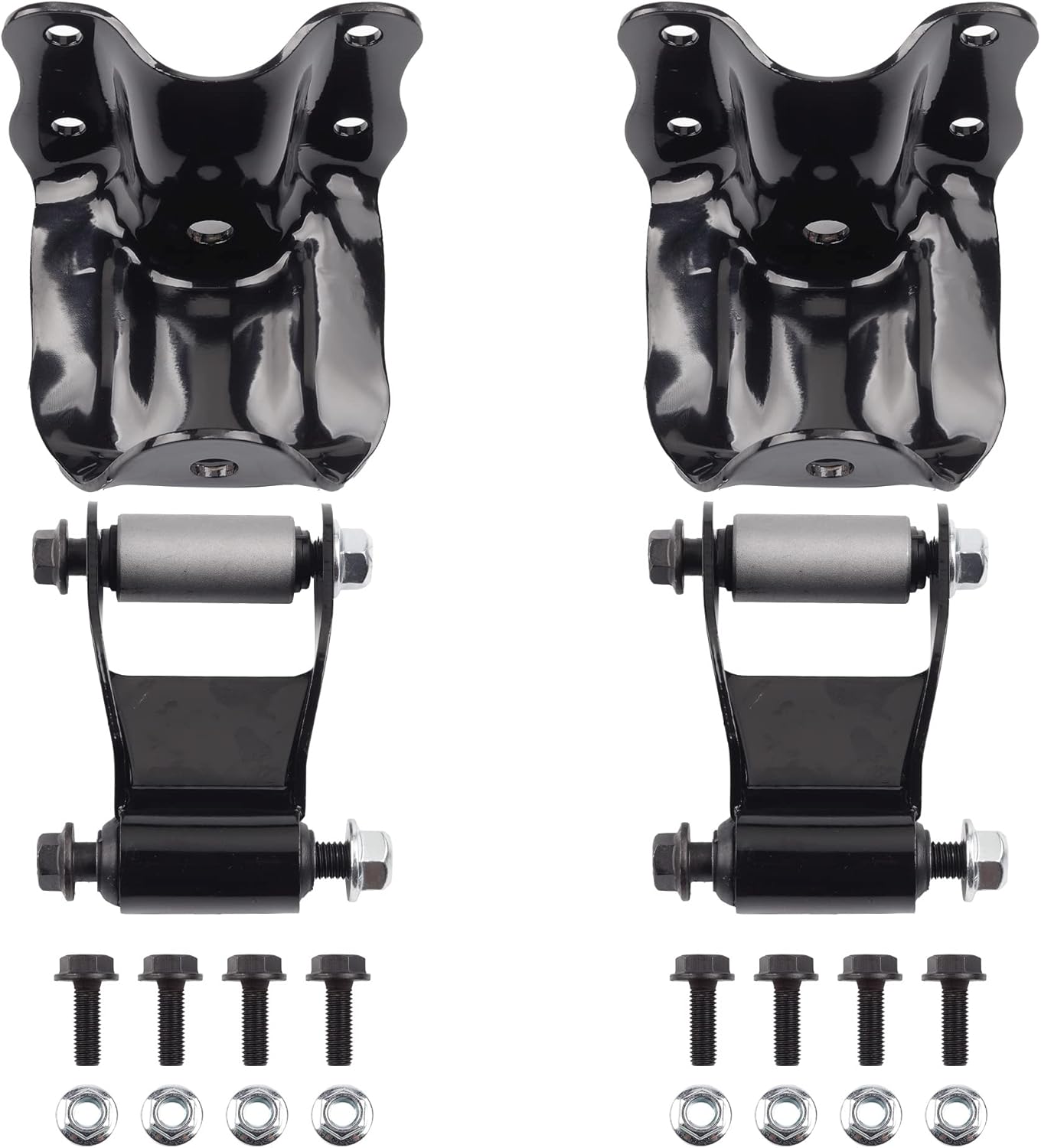 Amazon.com: Dasbecan Rear Leaf Spring Shackle Hanger Bracket Kit ...