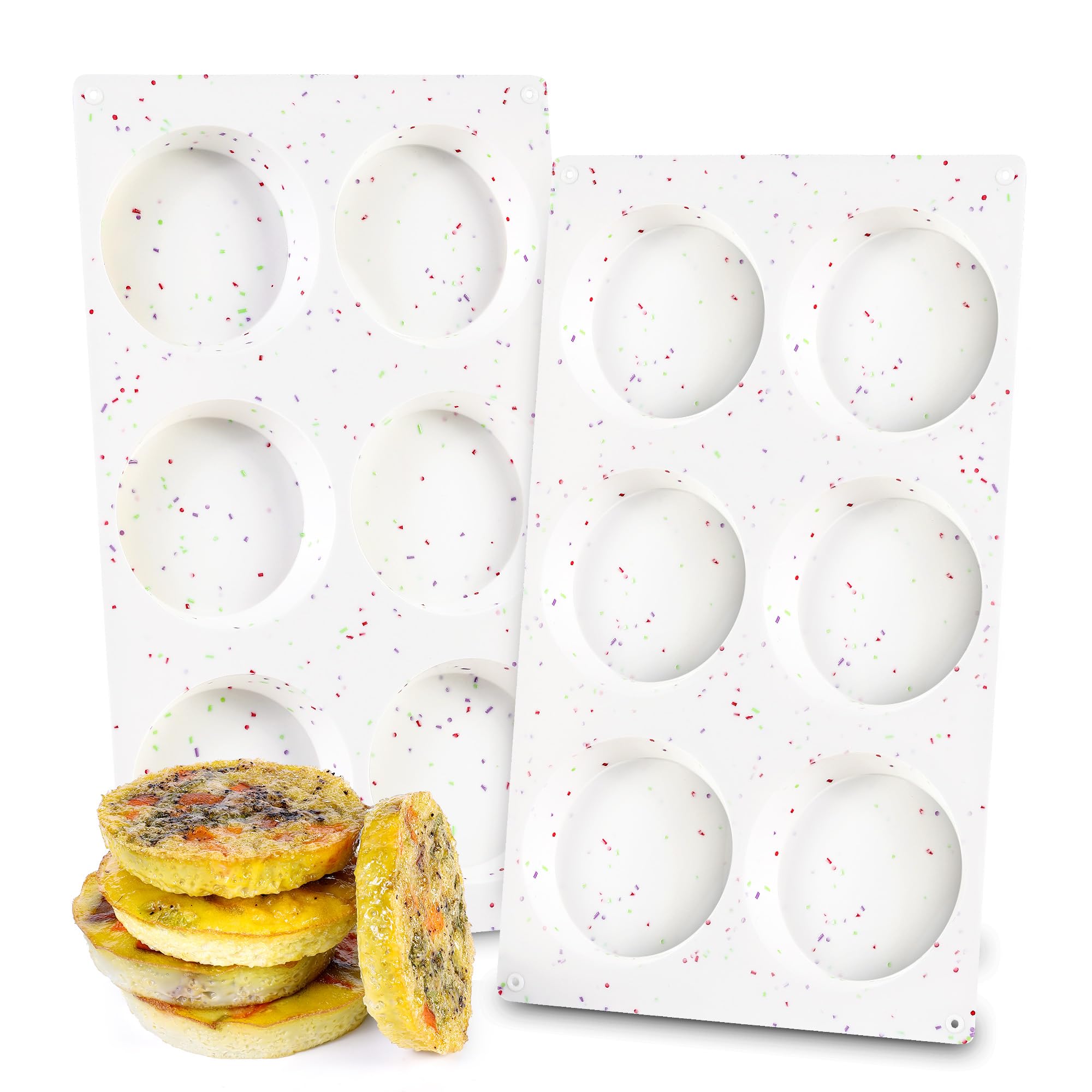 Amazon.com: FUNBAKY Silicone Egg Sandwich Molds, 3 Inch Muffin Top Pan ...