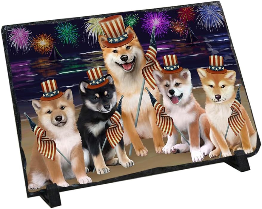 Amazon.com: 4th of July Independence Day Firework Shiba Inus Dog Photo ...