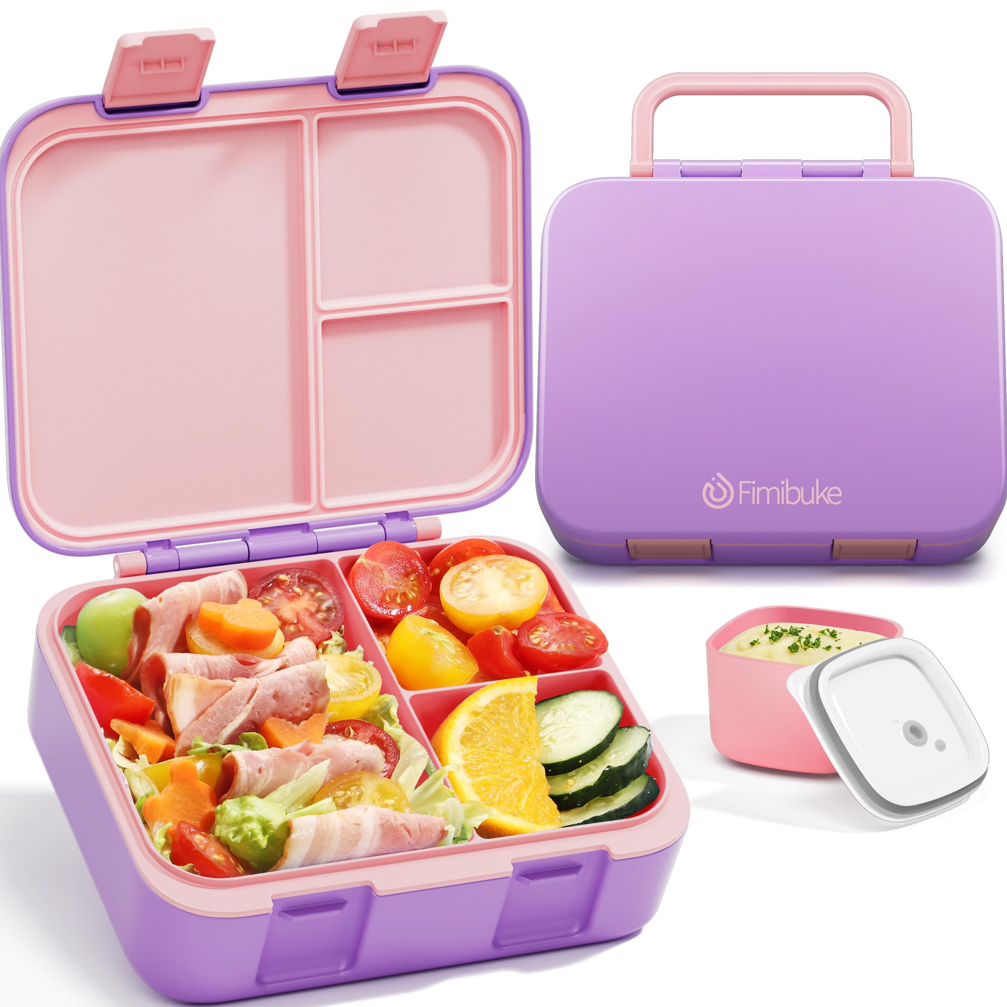 Fimibuke Bento Lunch Box for Kids, Leak-proof Boys Girls Bento Box with ...