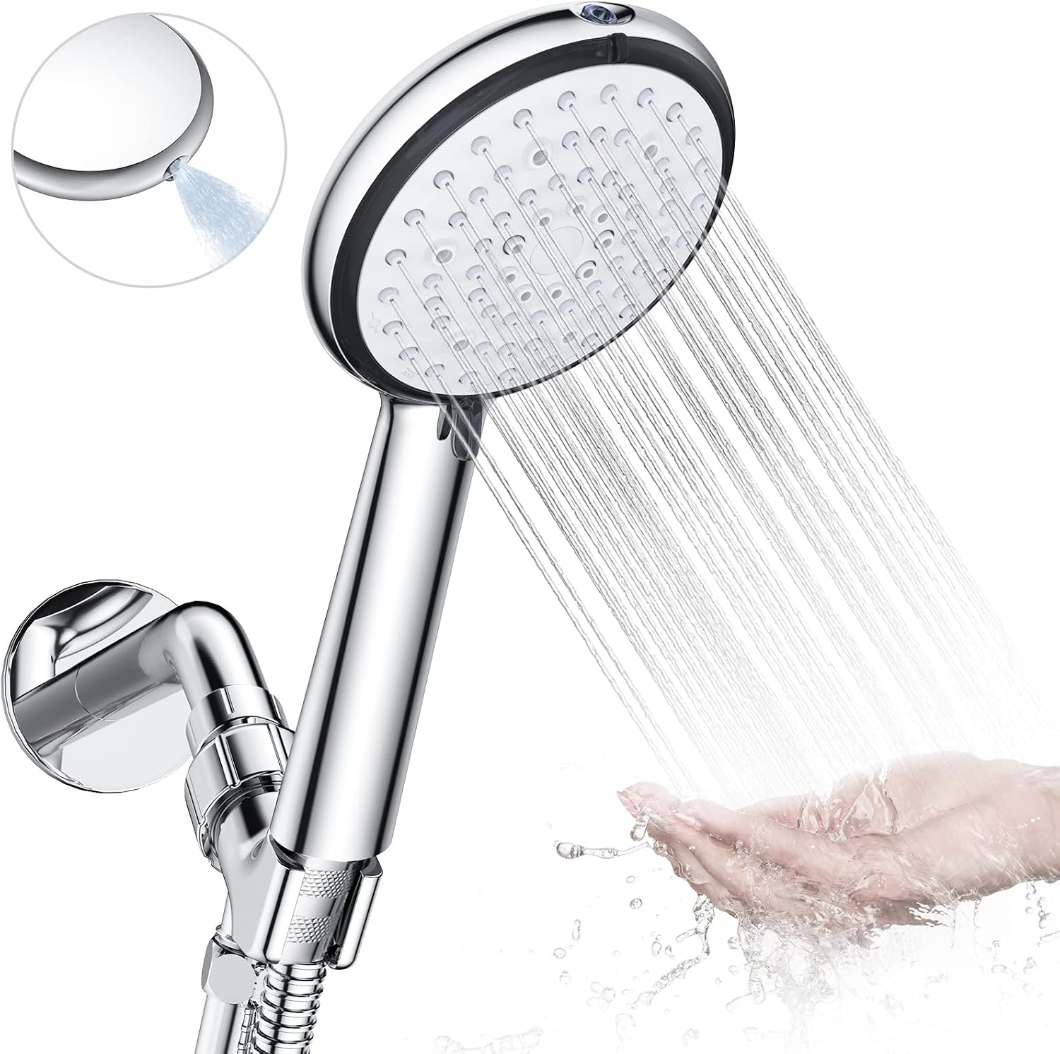 High Pressure Shower Head with Handheld, Built-in Power Wash to Clean ...