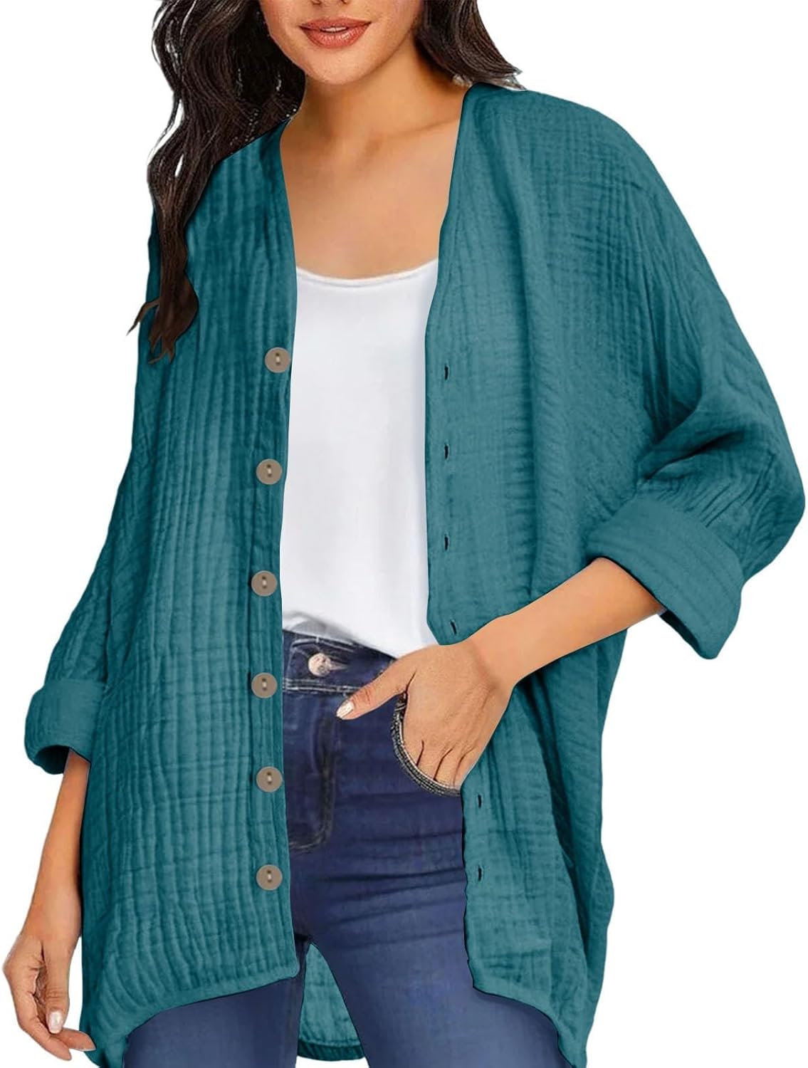 Amazon.com: Women's Summer Lightweight Cardigan 2025 Casual Loose Breathable Long Sleeve Tops ...