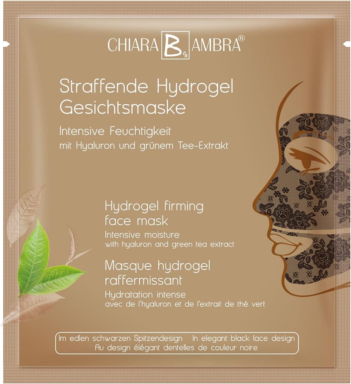 CHIARA AMBRA hydrogel face top mask with hyaluron and green tea extract ...