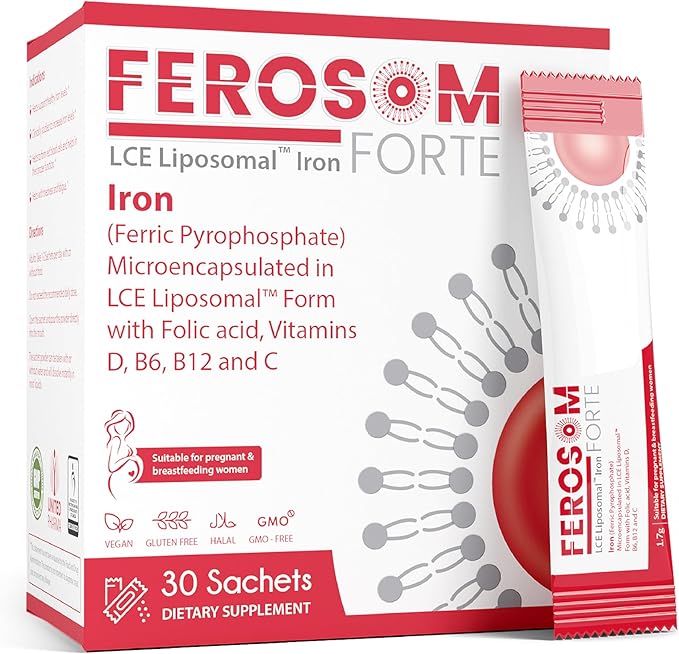Amazon.com: Ferosom Forte LCE Liposomal Iron Powder – 21mg Elemental ...