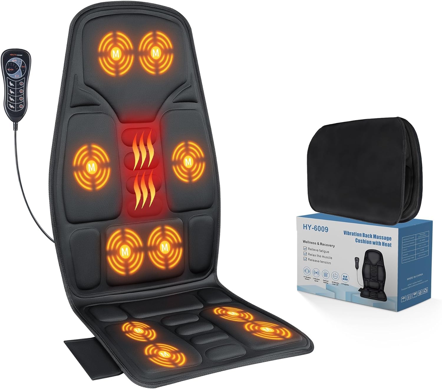 Amazon.com: SLOTHMORE Back Massage Chair Pad, Back Massager with Heat ...