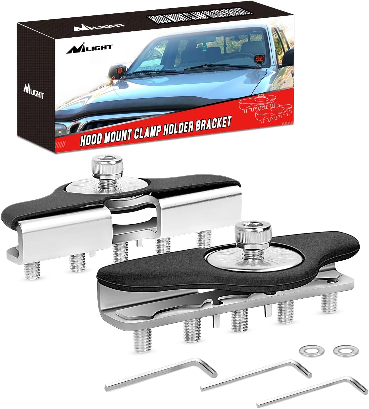 Amazon.com: Nilight 90025B Led Light Bar Mounting Brackets 2pcs ...