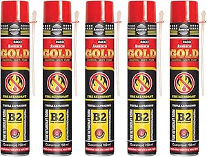 RACO Asmaco Universal Expanding Multiform Non-Flammable Gold B2 Fire-Retardant Mounting Pu Foam ...