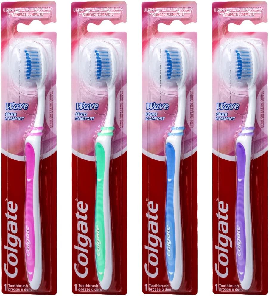 Amazon.com : Colgate Wave Gum Comfort Toothbrush, Ultra Soft Compact ...