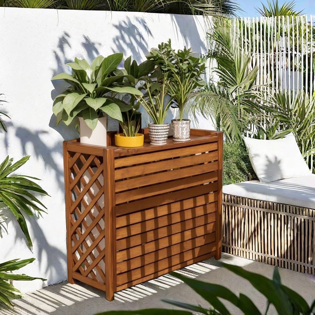 Amazon.com: Qrytechplore Solid Wood Air Conditioning Outer, Carbonized ...