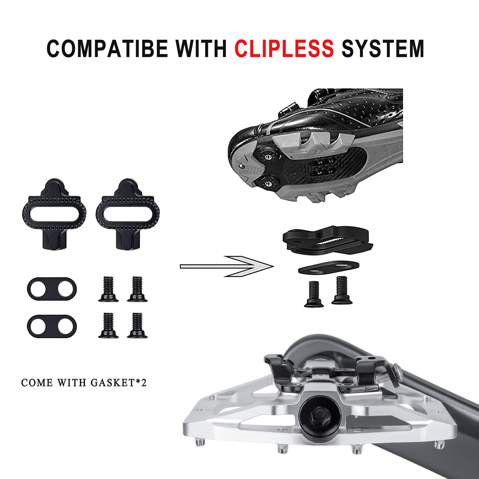 Snapklik.com : Mountain Bike Pedals Dual Function - Dual Sided Pedals ...