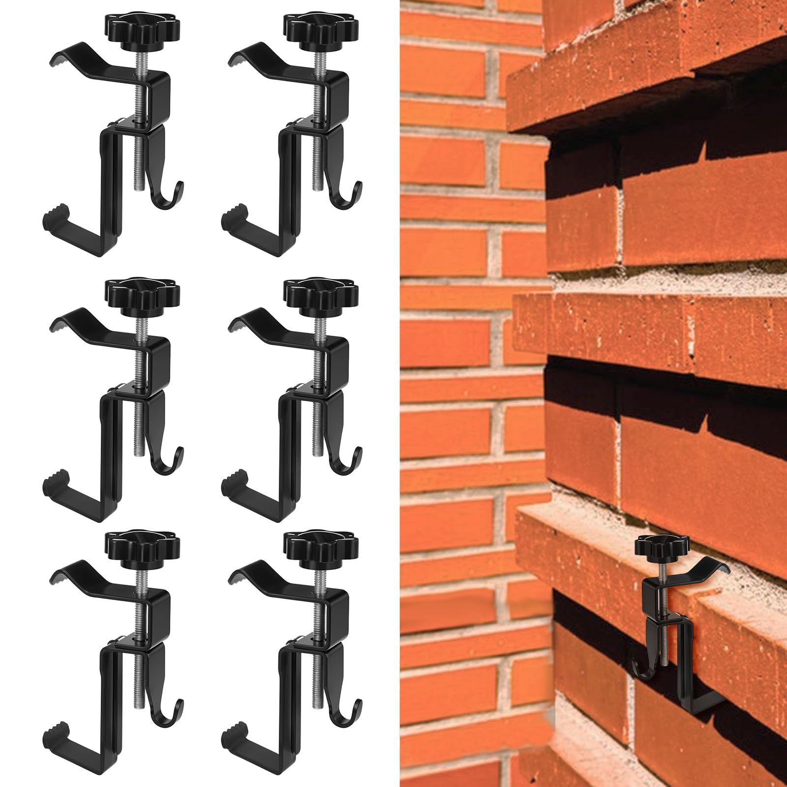 cobee 6PCS Stainless Steel Brick Clips for Hanging Outdoors, No Drill ...
