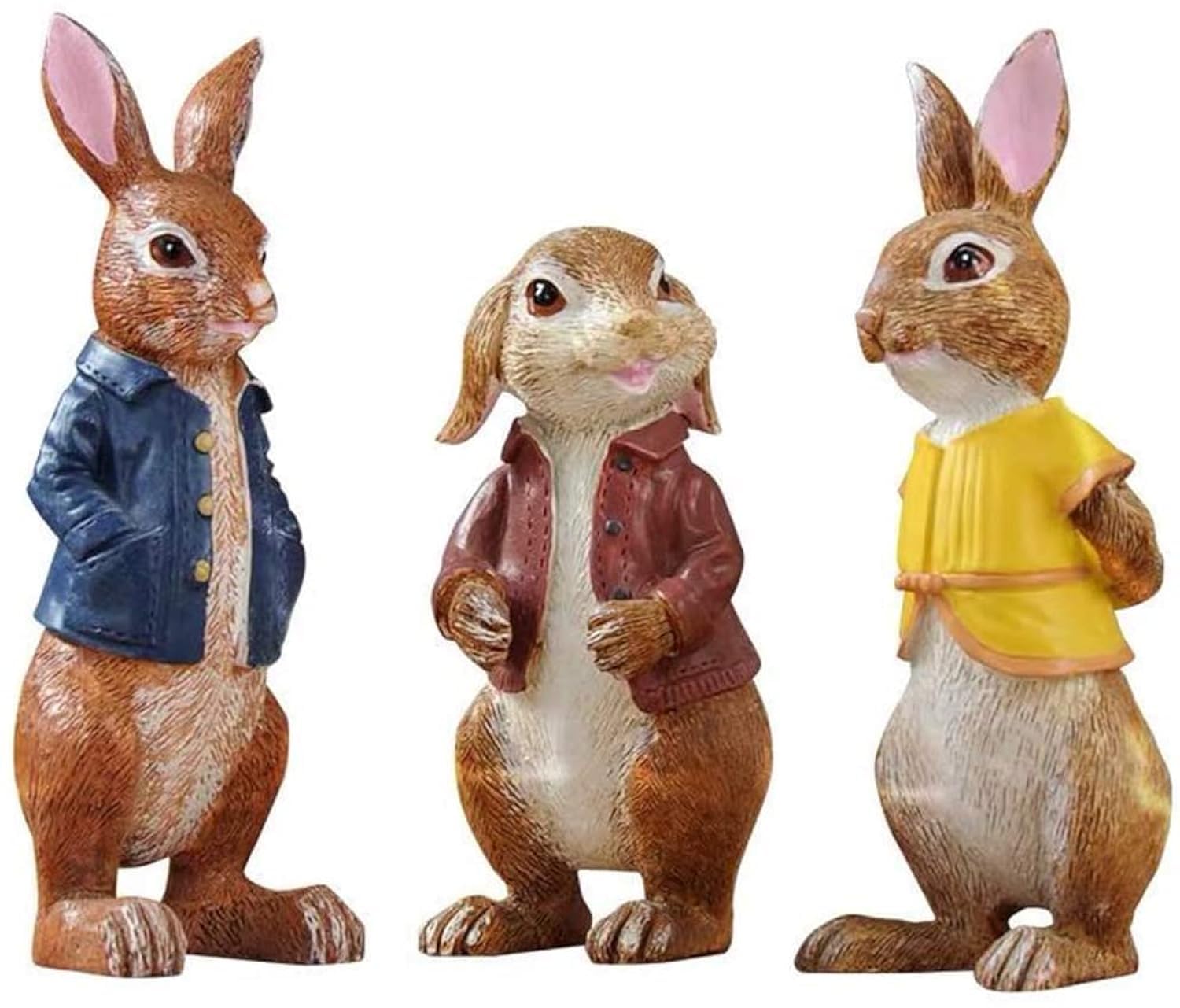 Amazon.com: Lartiso Deco Garden Statues Bunny Polyresin Statue,Three ...