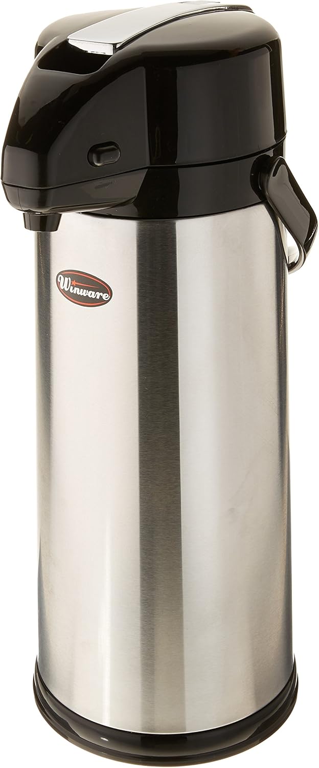 Amazon.com: Winco Glass Lined Airpot, 3-Liter, Lever Top: Coffee ...