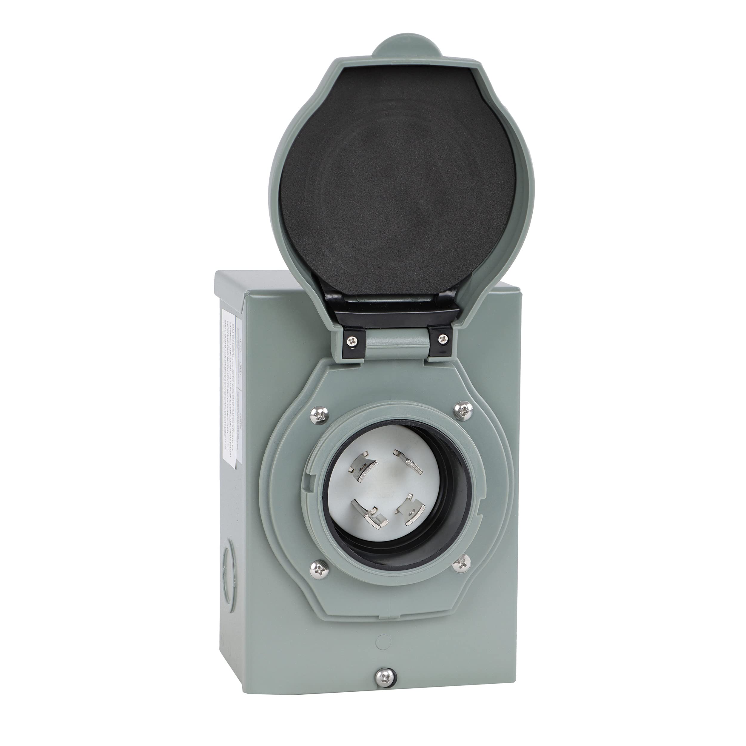 Snapklik.com : BISupply Power Inlet Box Generator Plug - 4 Prong 30 Amp ...