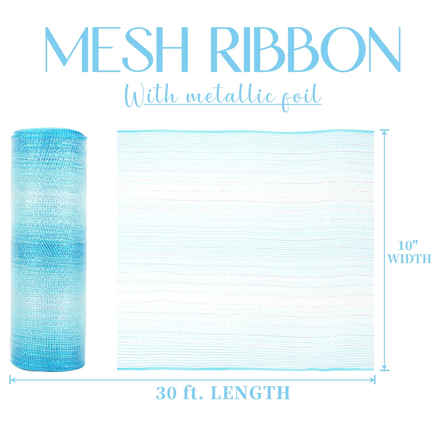 Snapklik.com : MEEDEE Blue Deco Mesh 10 Inch Blue And White Iridescent ...