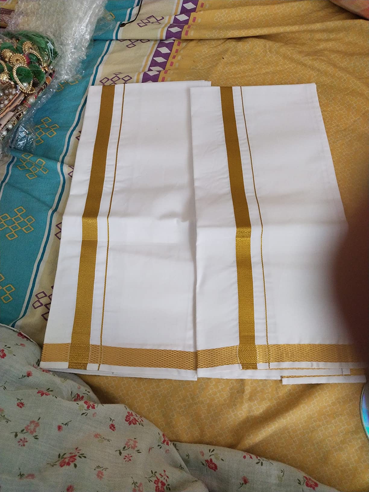 Buy RIRO Cotton Kids/Boys Velcro dhoti/velcro mundu/Double dhoti/Jari ...