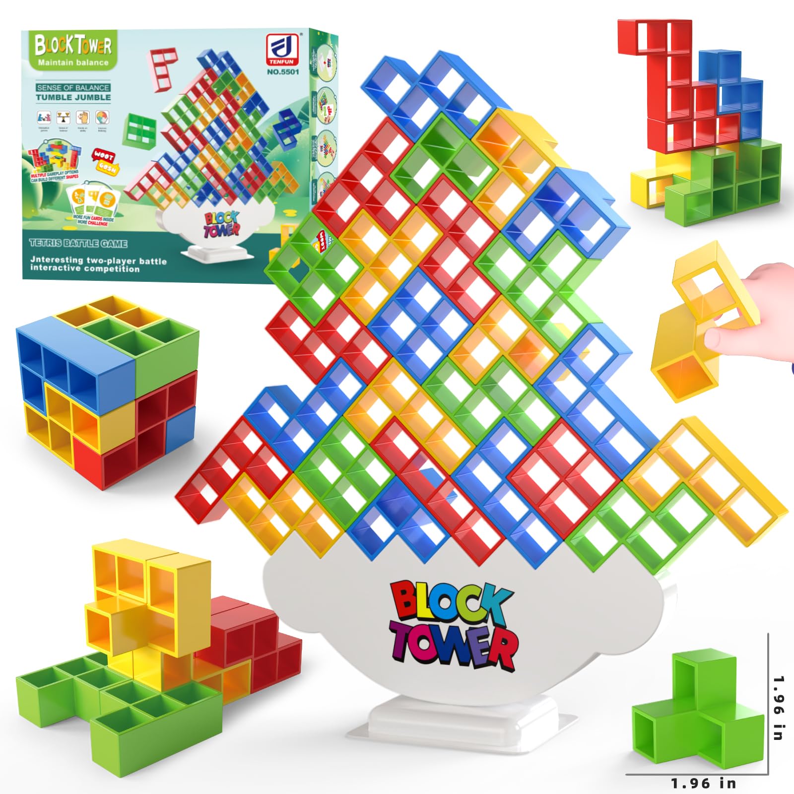 Amazon.com: OUXIA 48 Pcs Large-Sized Balance Stacking Blocks Game ...