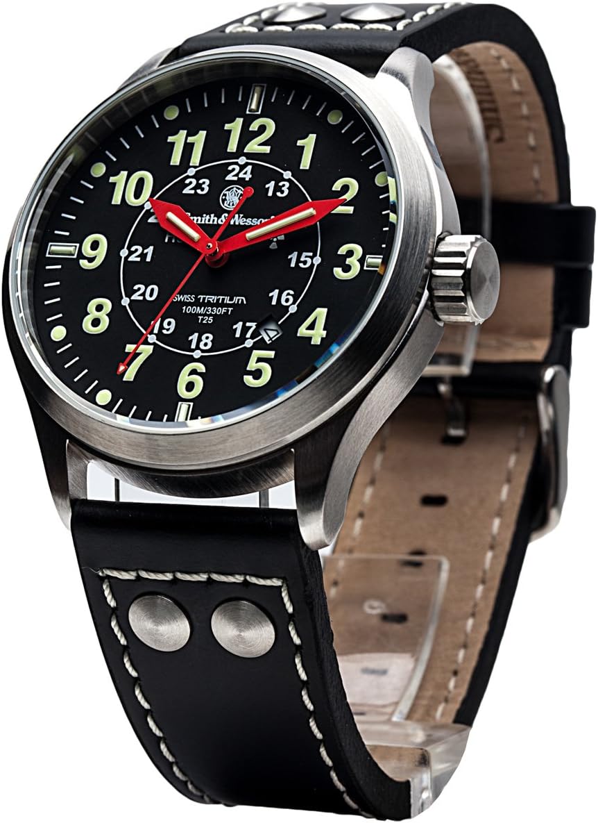 Amazon.com: Smith & Wesson Swiss Tritium Men's Watch - Military Style ...