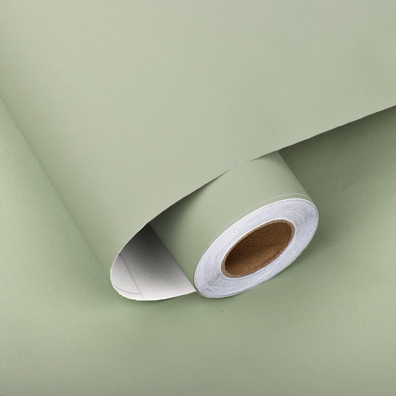 HotDecor Papier Peint Adhesif Vert Clair Vinyle Rouleau Adhesif pour ...