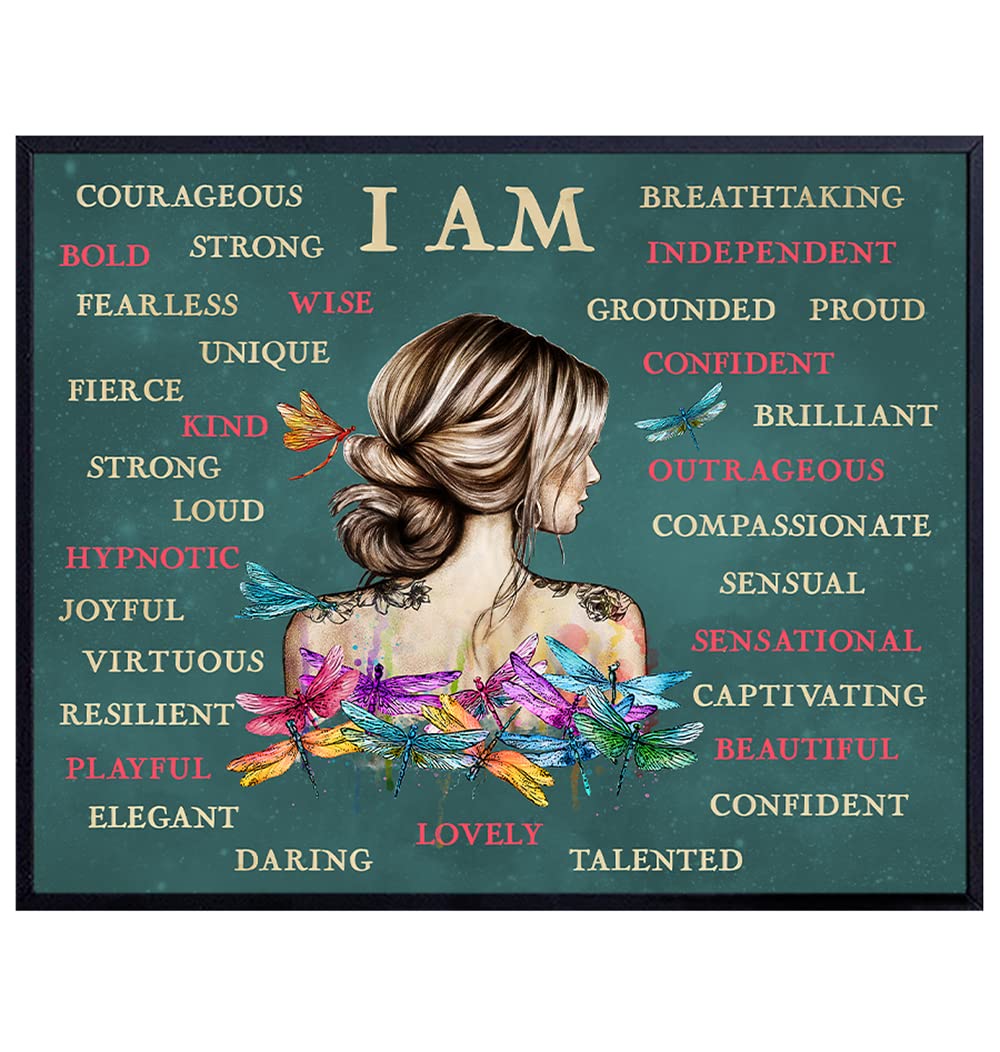 Amazon.com: Positive Affirmations Boho-chic Wall Art & Decor - I Am ...