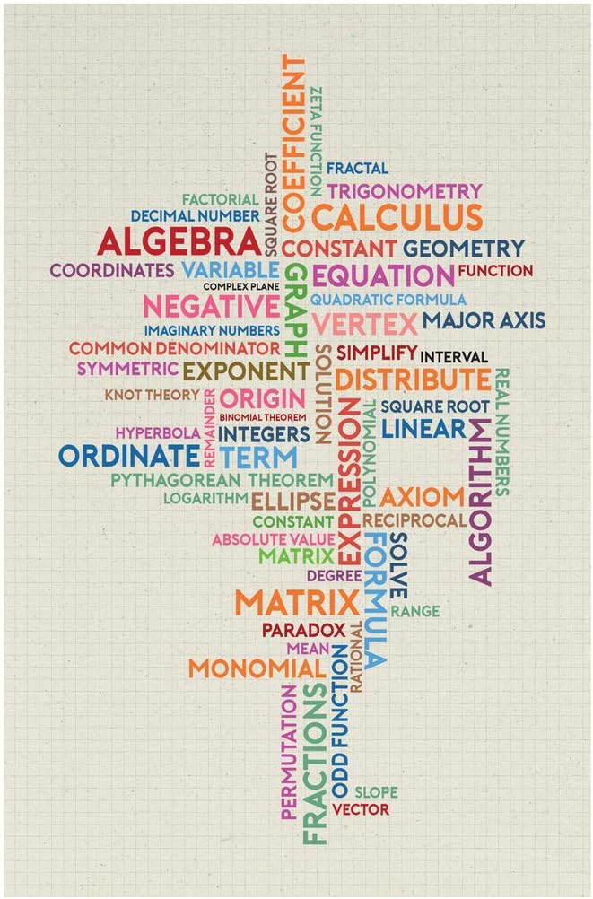 Amazon.com: Math Mathematics Word Cloud Algebra Calculus Equations ...