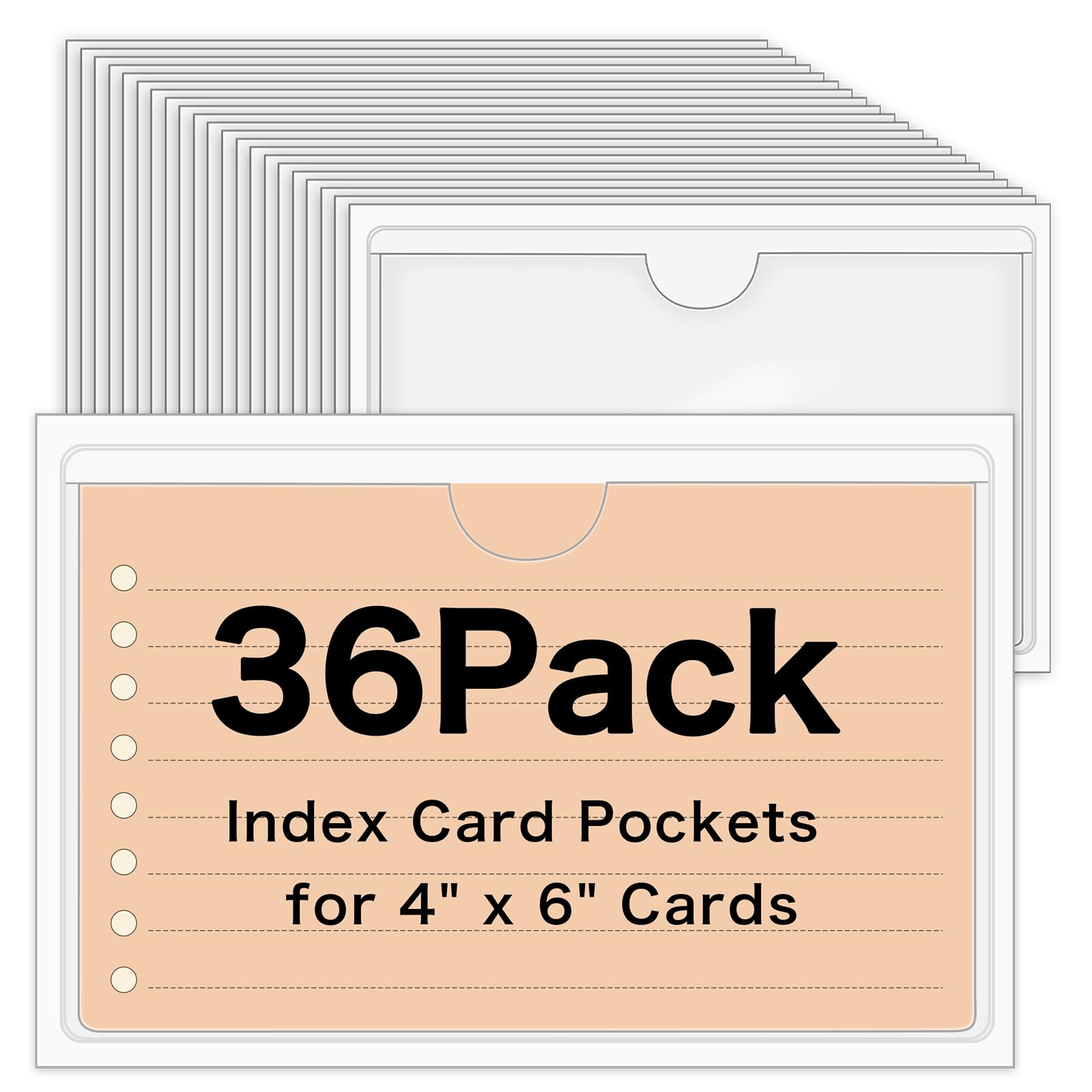 Snapklik.com : 36 Pack Adhesive 4" X 6" Index Card Pockets