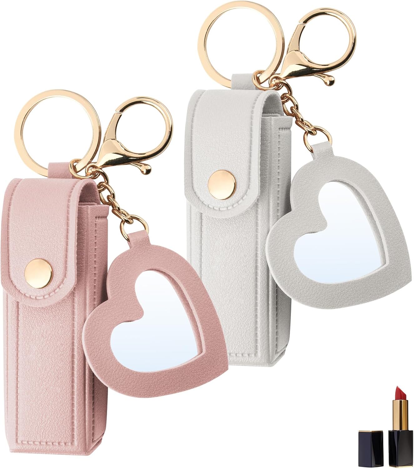 Amazon.com: Beautyflier Pack of 2 Lipstick Organizer Keychain Lip Balm ...