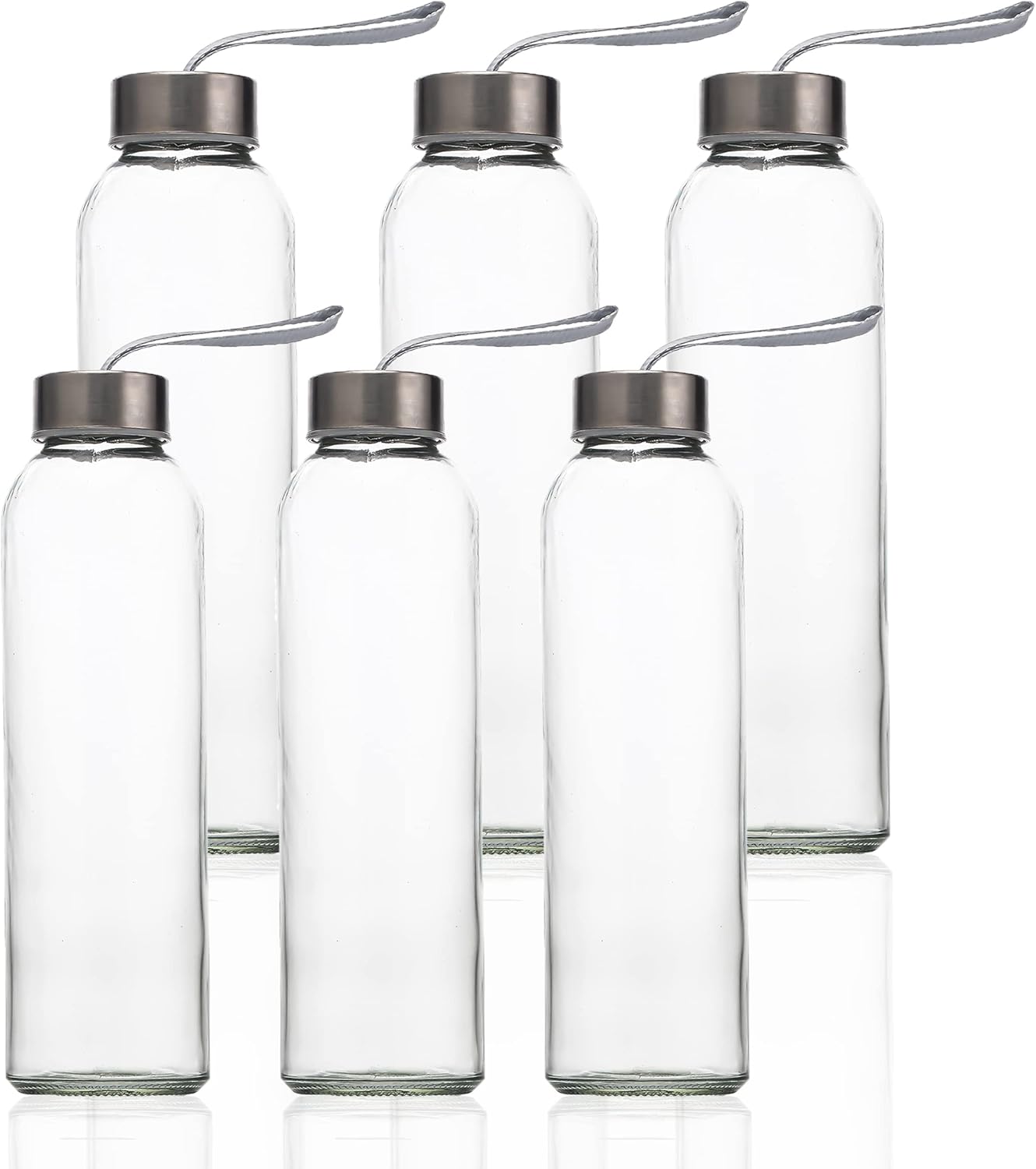 Amazon.com: SureSave Glass Water Bottles with Stainless Steel Lids and ...