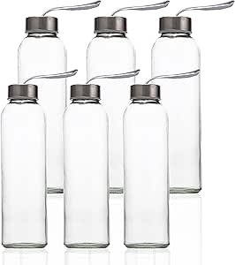 SureSave Glass Water Bottles with Stainless Steel Lids and Sleeves | 18 ...