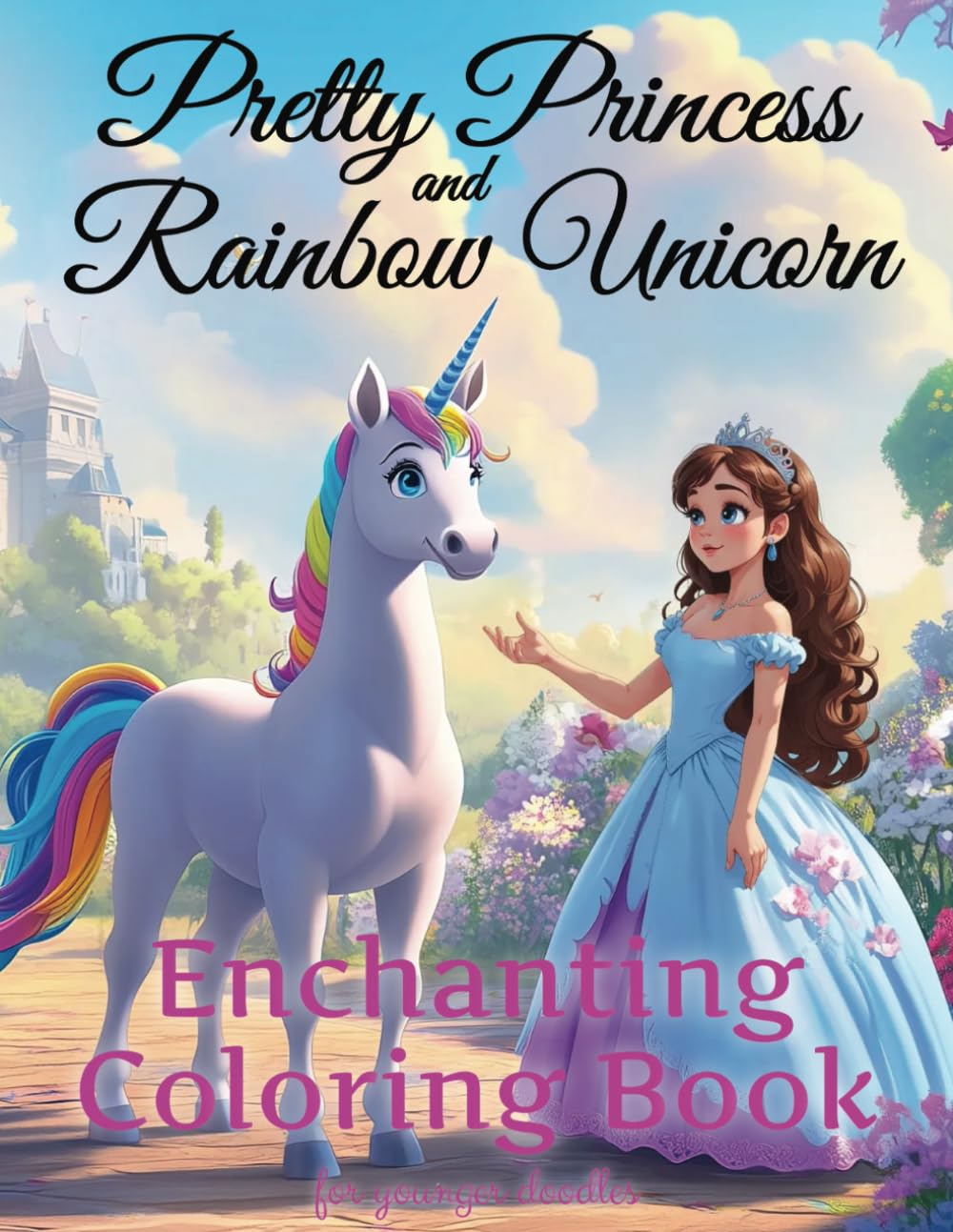 Pretty Princess and Rainbow Unicorn: Enchanting Coloring Book for ...