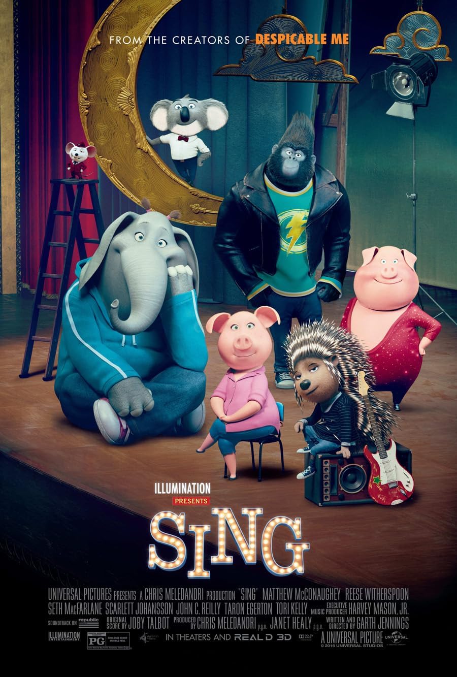 Amazon.com: SING MOVIE POSTER ORIGINAL INTL FINAL 27x40 SCARLETT ...