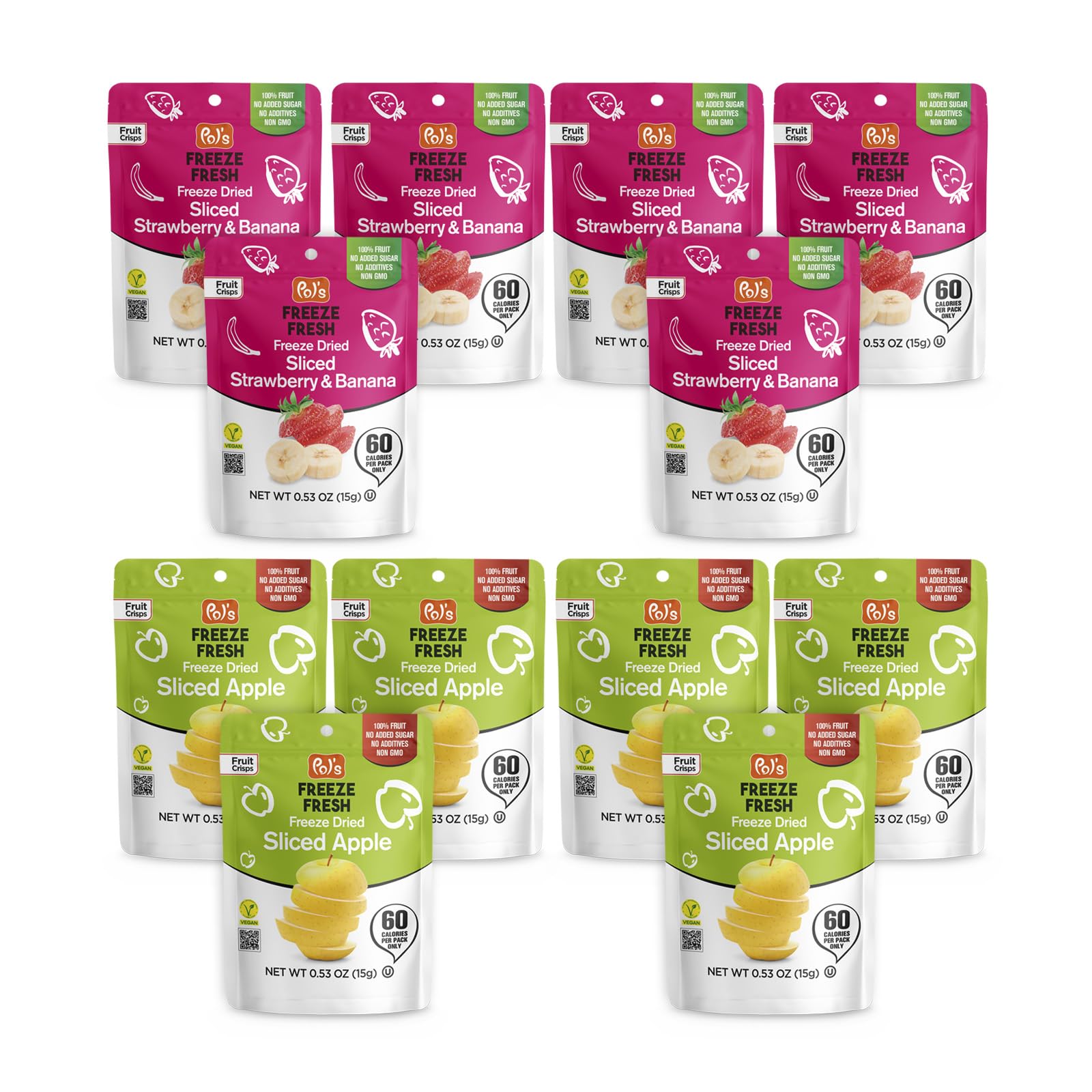 Amazon.com: Pol’s Freeze Fresh - 6 Pack Freeze Dried Sliced Apple - 6 ...