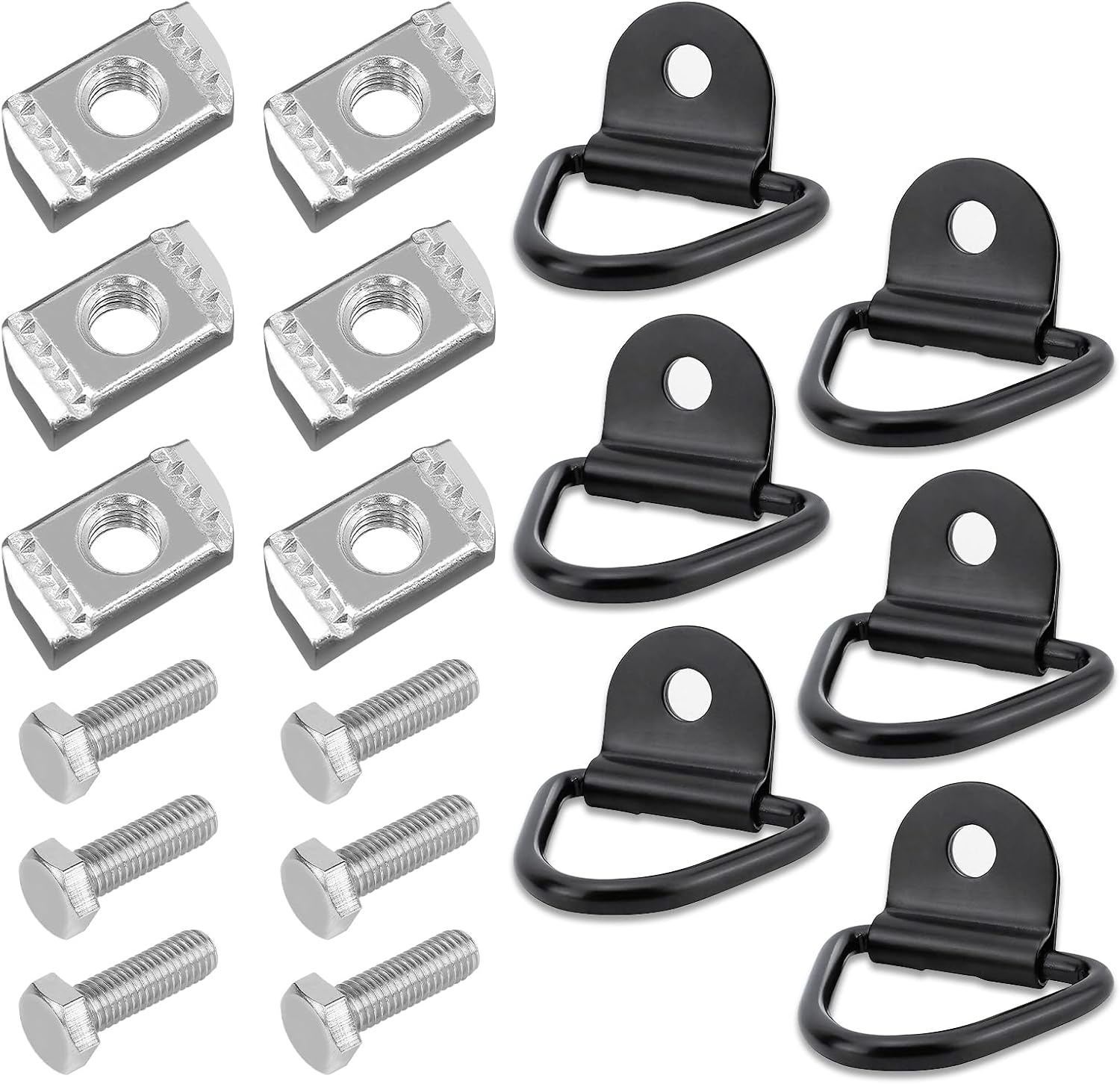 Amazon.com: 6PCS Truck Bed Rail Bolt Kit with Nuts and D-Rings for ...
