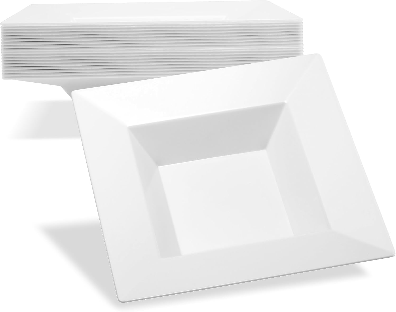 Amazon.com | Small Plastic Bowls White Dessert Plates | Disposable Soup ...