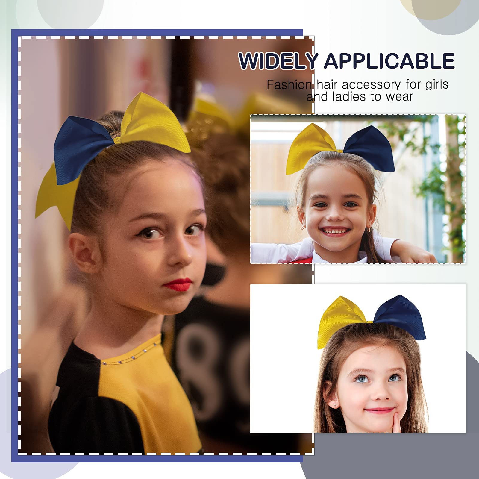 Snapklik.com : 2 Packs Jumbo Cheerleading Bow 8 Inch Large Cheer Hair Bows