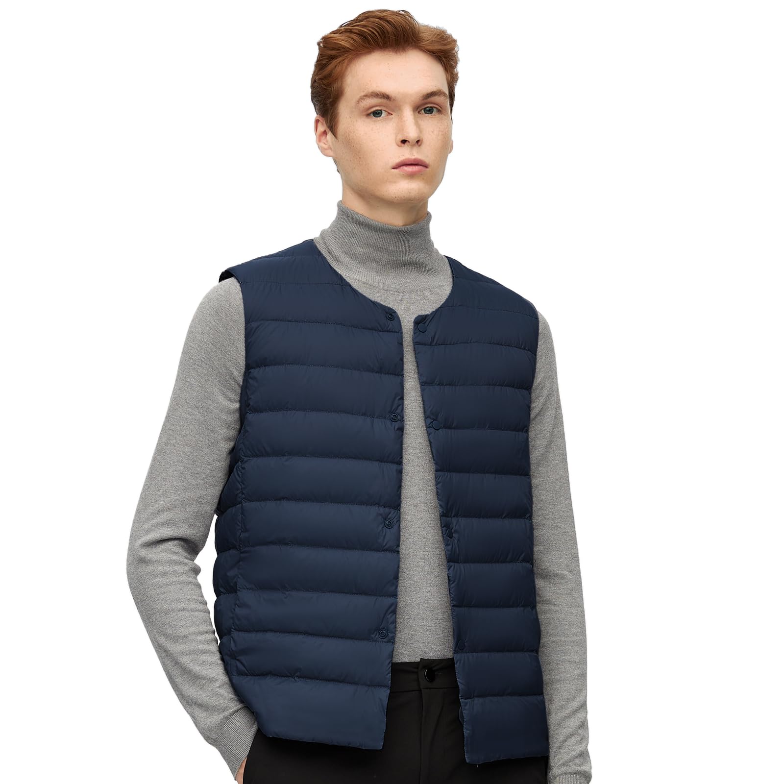 BOSIDENG Mens Down Vest,Lightweight Sleeveless V-neck Puffer Outwear ...