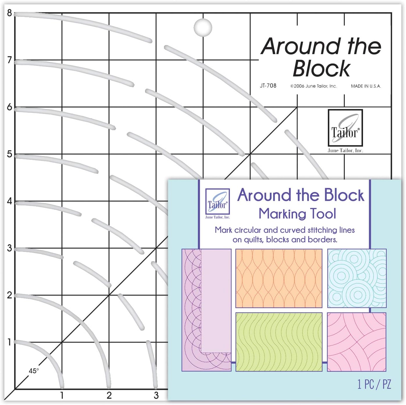 June Tailor 8-Inch by 8-Inch Around The Block Ruler : Amazon.ca: Home