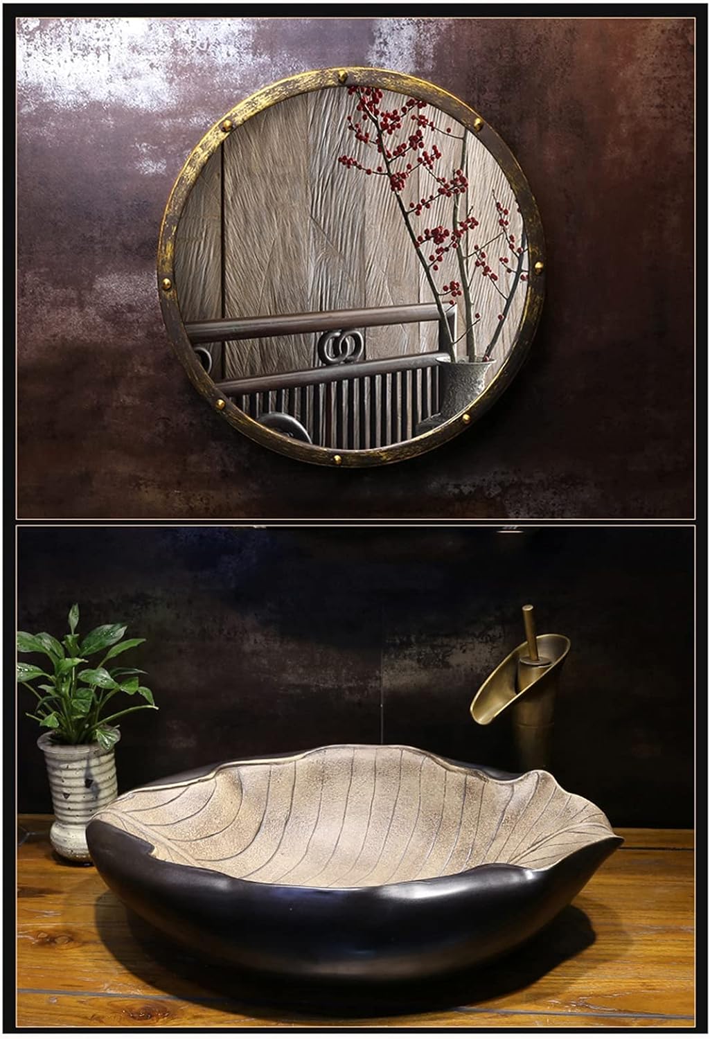 Countertop Basin Tap Black 570 * 390 * 150MM,Vintage Ceramics Art ...