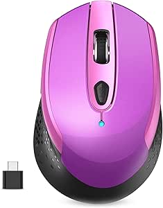 Amazon.com: RaceGT USB C Wireless Computer Mouse, 2.4G Silent Cordless Mice for Laptop, Type C ...