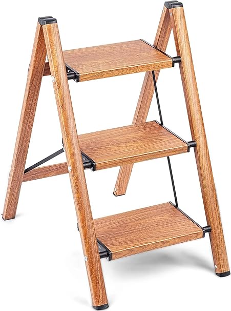 Amazon.com: SOLADDER 3 Step Ladder Anti-Slip Foldable Step Stool ...