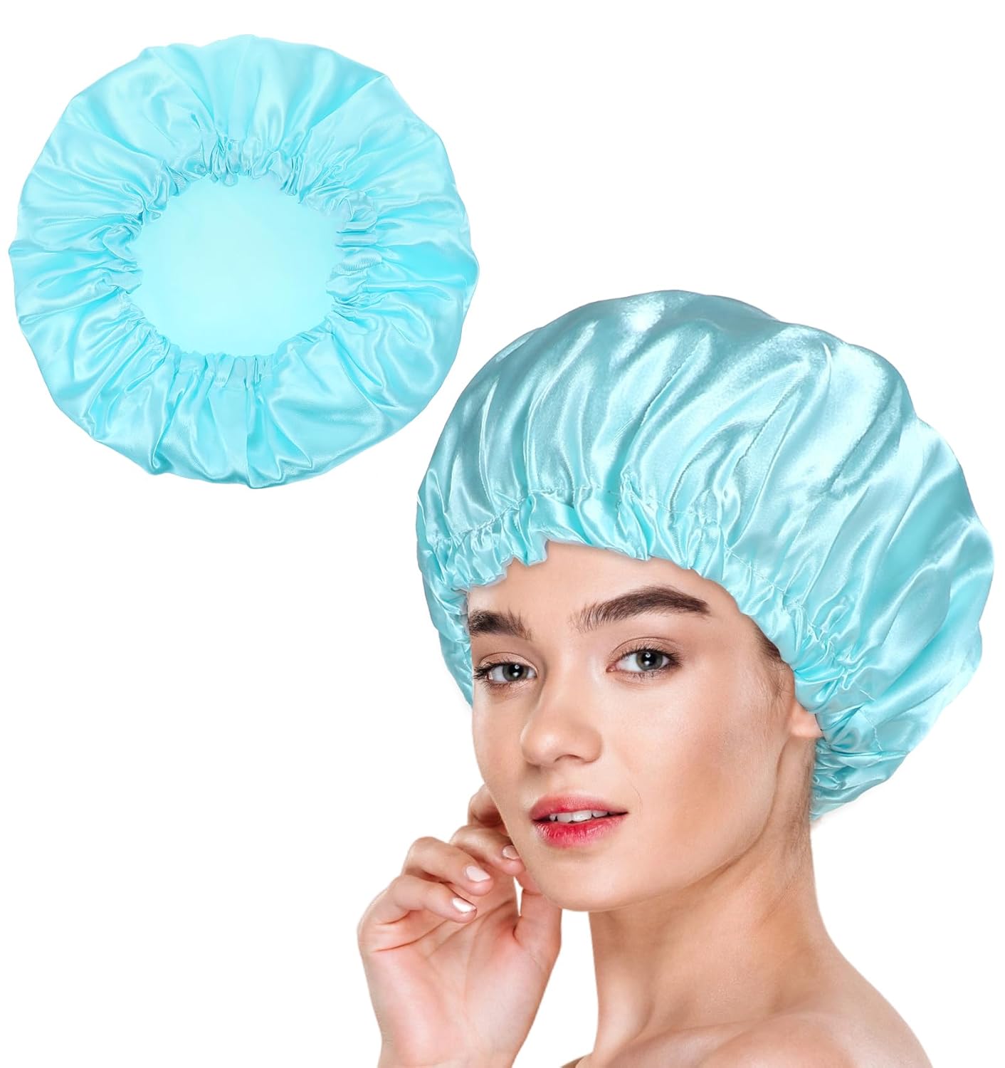Amazon.com : Plastic Shower Caps, 12.59" Adjustable Large Shower Caps ...