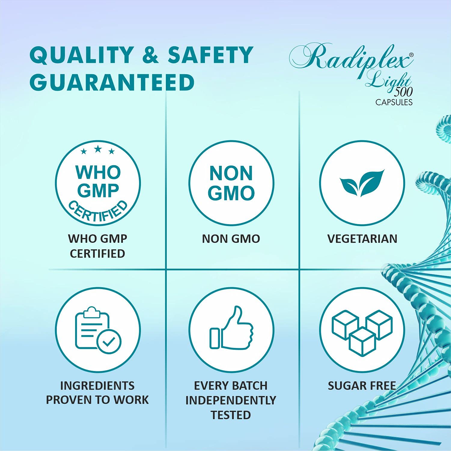 Radiplex Light Glutathione 500mg (Reduced Form) Capsules | With Vitamin ...