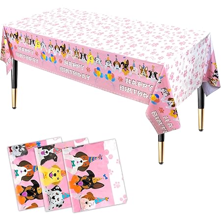 Amazon.com: 4 Pack Paw Print Colorful Table Cover Includes Balloons ...