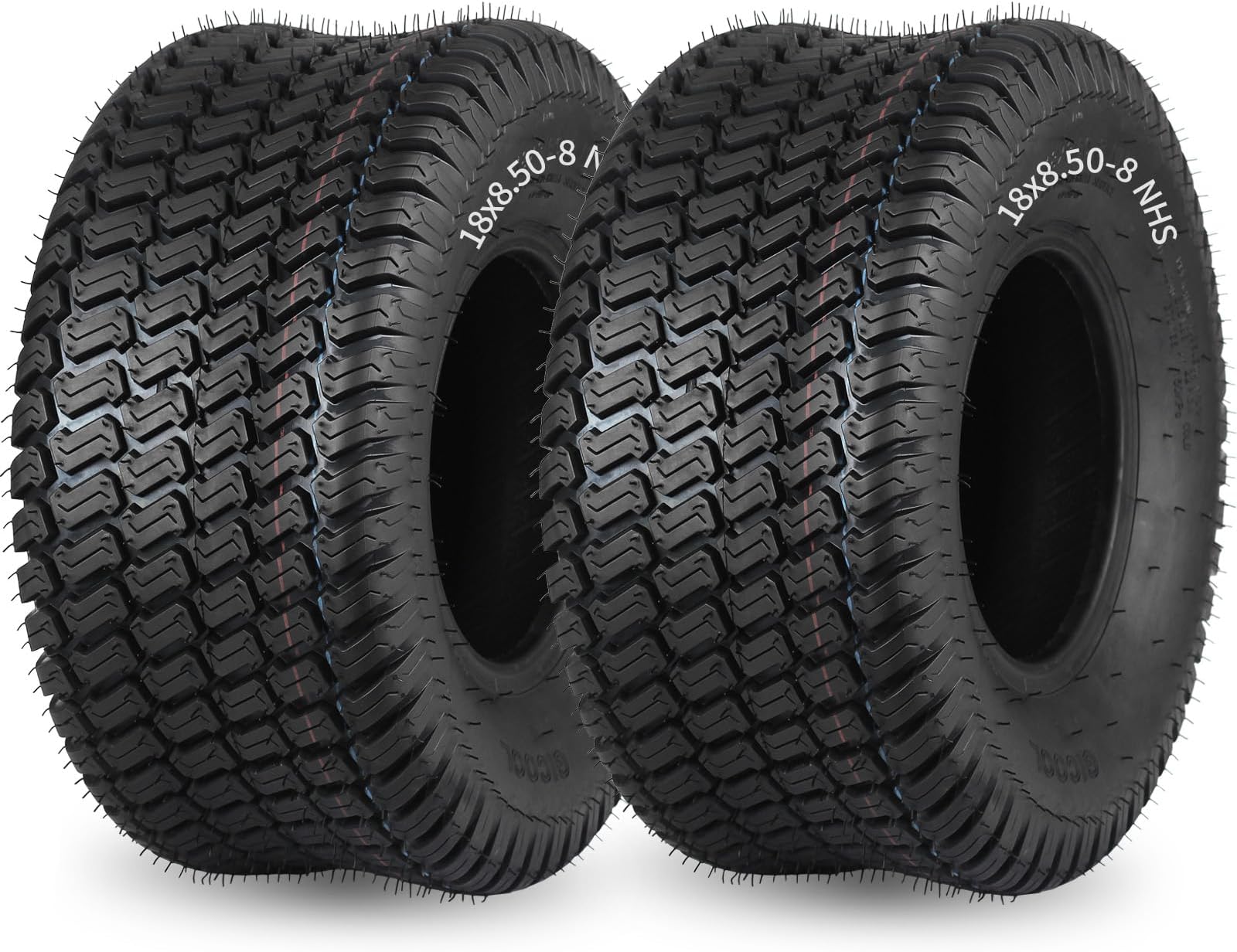 Amazon.com: Two New 18x6.50-8 Lawn Tractor Tires - 18x650-8 Turf Tires ...