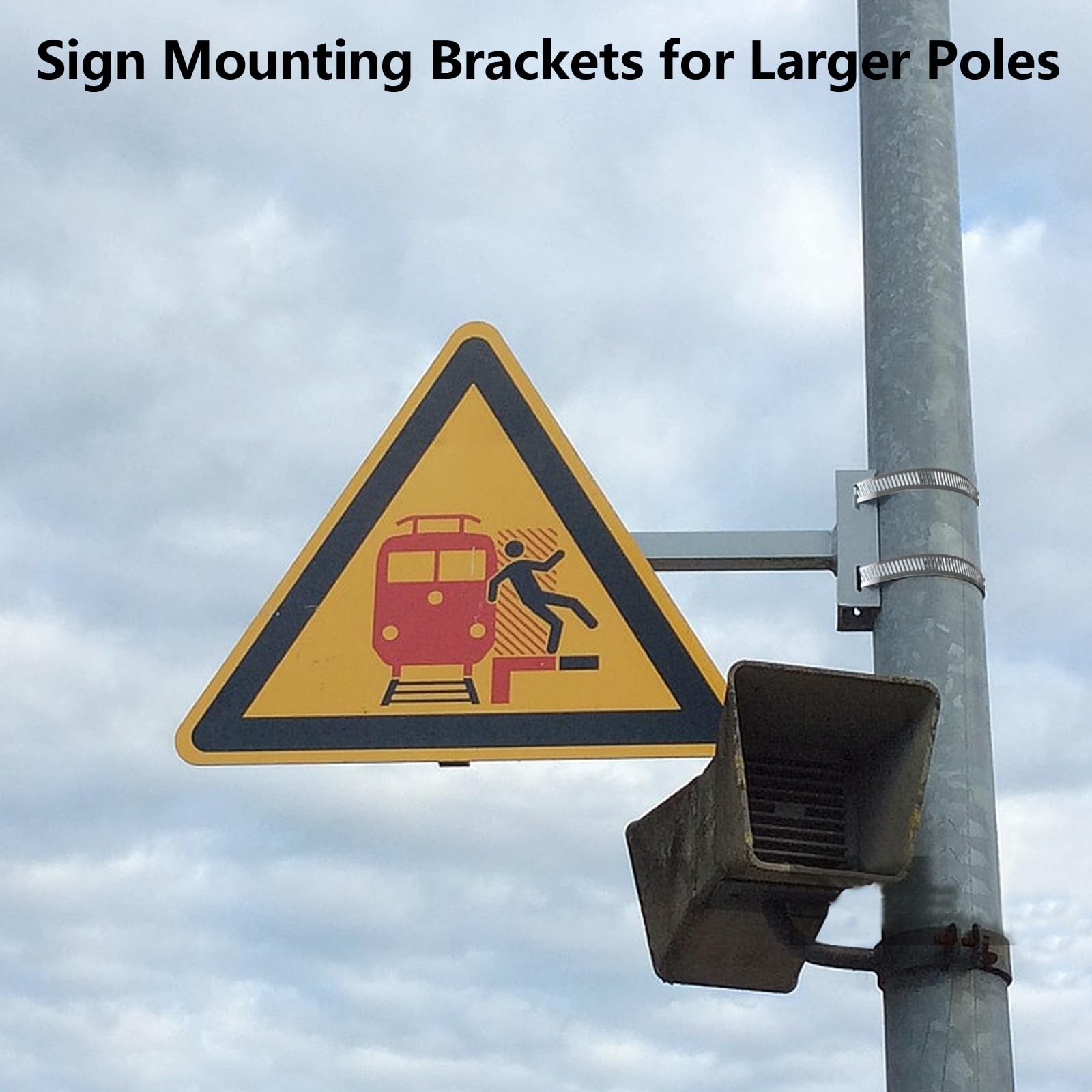 Sign Mounting Brackets And Straps 2 3/8 In Round, Clamp On, Double
