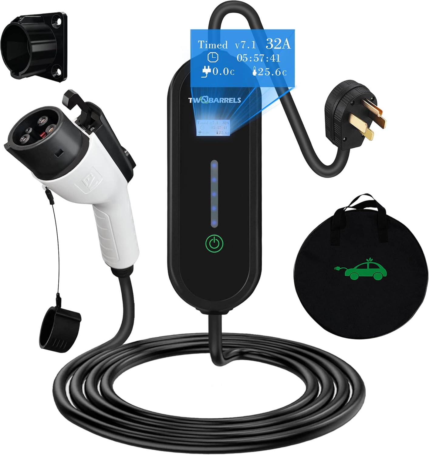 Amazon.com: Level 2 Portable EV Charger (32 Amp, 220-240 Volt, 16ft Cable), Electric Vehicle ...