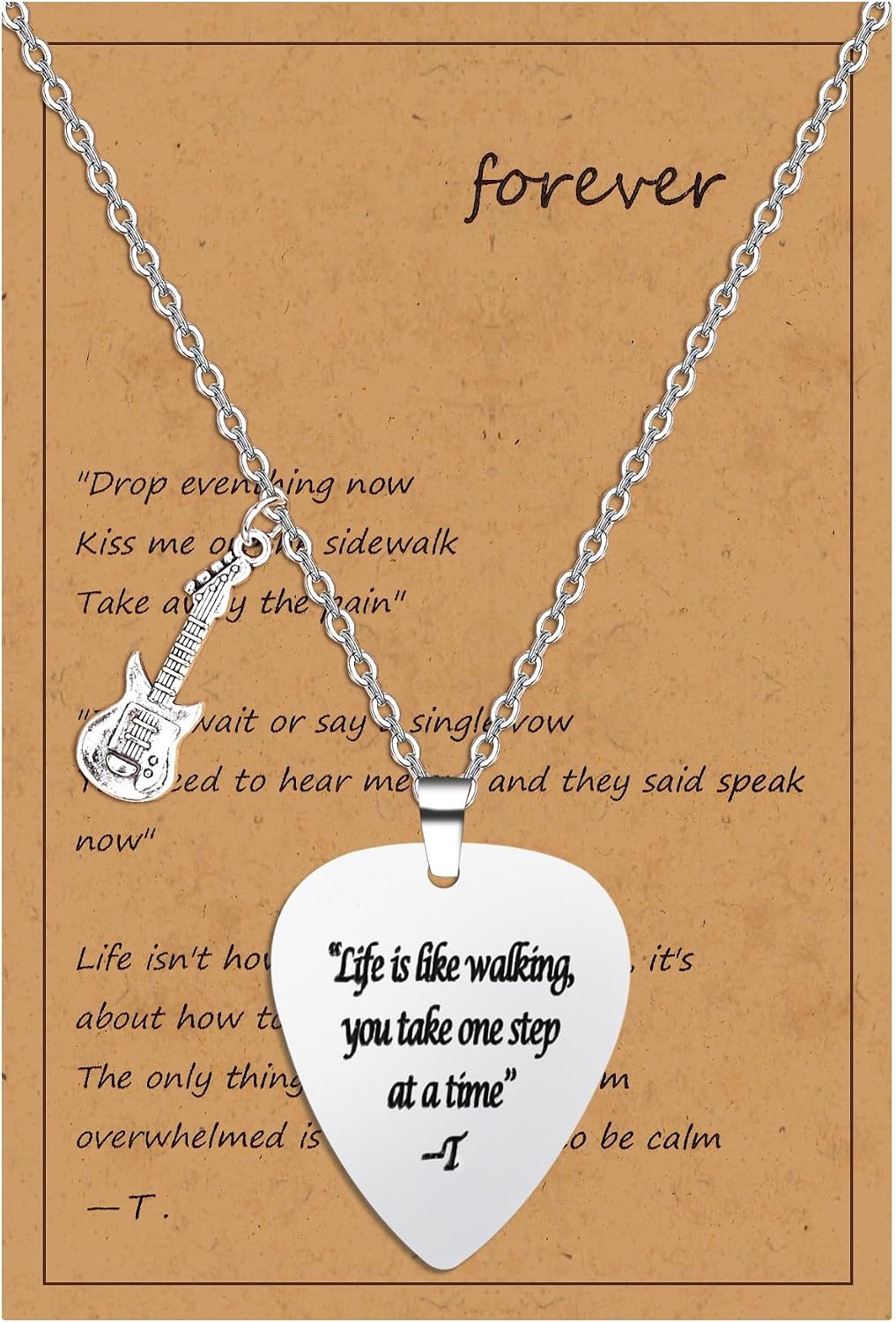 Amazon.com: CIFOVALE Singer Quotes Guitar Pick Necklace, Graduation ...