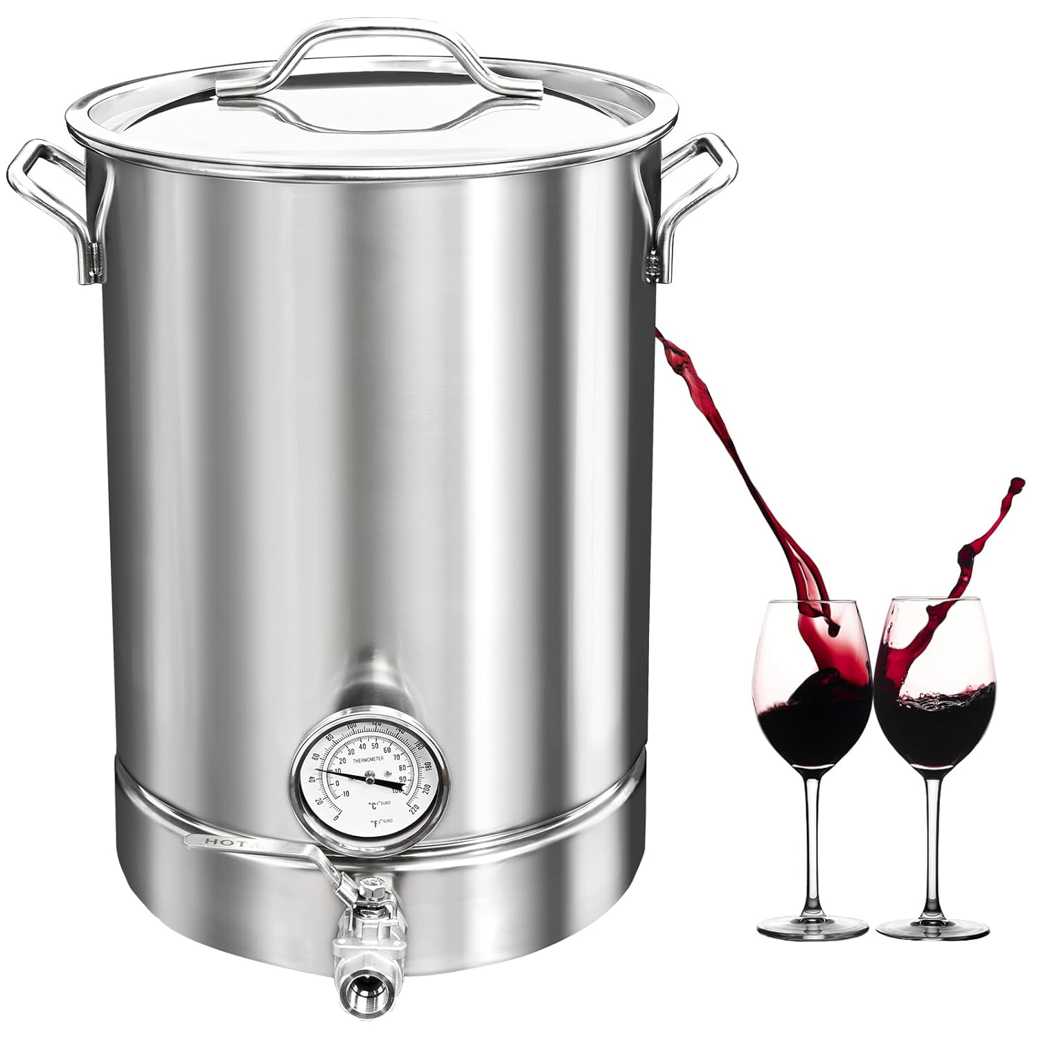 Dardoo Home Brew Kettle Stainless Steel 16 gallon Mash Pot Brew Pot ...