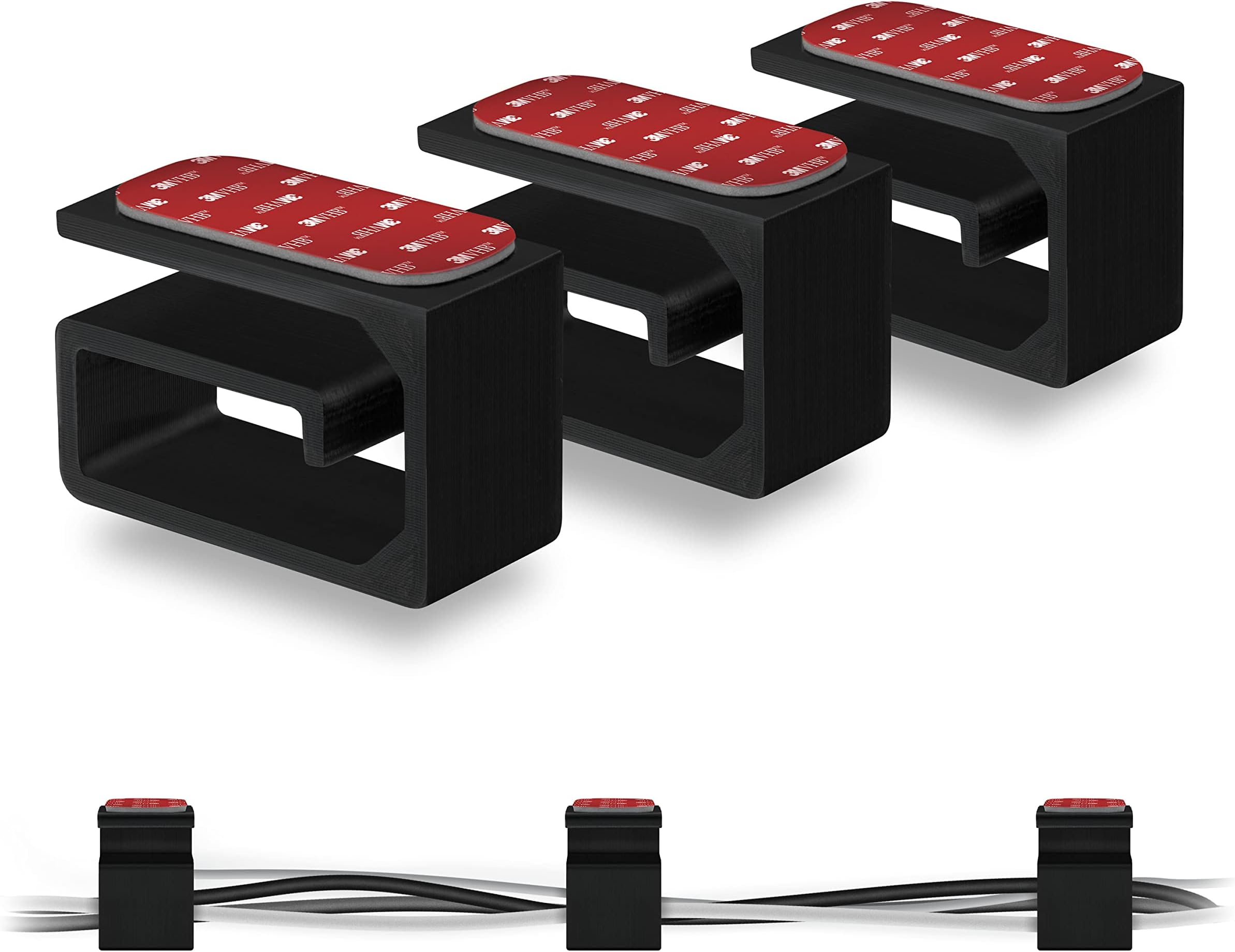 3pc VHB Adhesive Cable Organizer Holder, for Heavy Cables, PC Cords ...