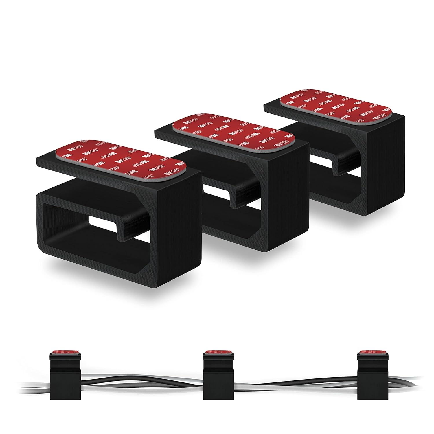 3pc VHB Adhesive Cable Organizer Holder, for Heavy Cables, PC Cords ...